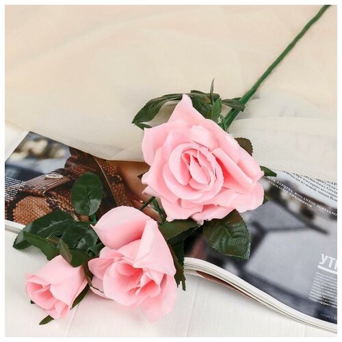 Poetry in flowers Цветы искусственные "Роза акварель" 75 см, розовый