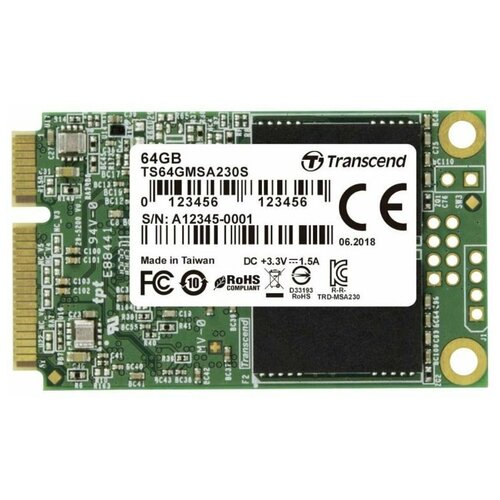 Твердотельный накопитель Transcend 64 ГБ SATA TS64GMSA230S