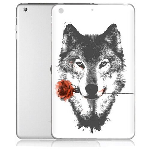 Чехол задняя-панель-накладка-бампер MyPads волк с розой для Apple iPad 7 10.2 (2019)/Apple iPad 8 10.2 (2020)/Apple iPad 9 10.2 (2021)-A2197/A2200/A2198/A2270/A2428/A2429/A2430 противоударный