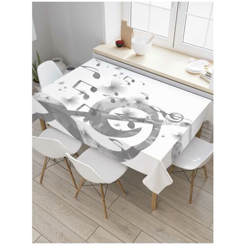 Скатерть прямоугольная JoyArty на кухонный стол "Музыкальные тени" из оксфорда, 180x145 см