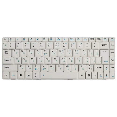 Клавиатура для ноутбука Asus U3, F9, F6, F6A, F6E, F6H, F6S Series. Г-образный Enter. Белая, без рамки. PN: K030462Q1, 04GNER1KRU00, 04GNQF1KFR10