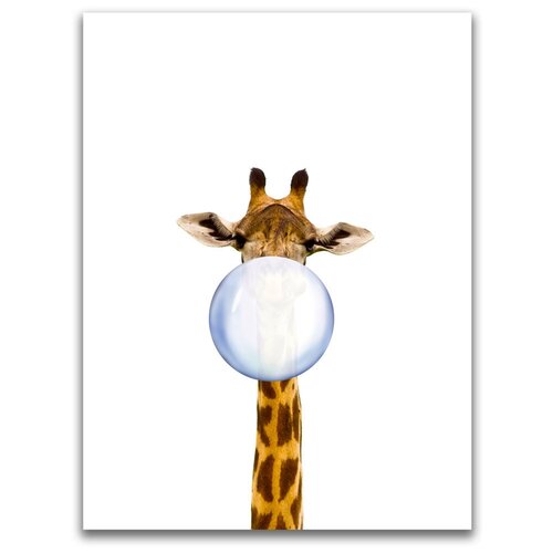 Картина на холсте LOFTime 30х40 жираф С пузырем из жевачки К-017-3040