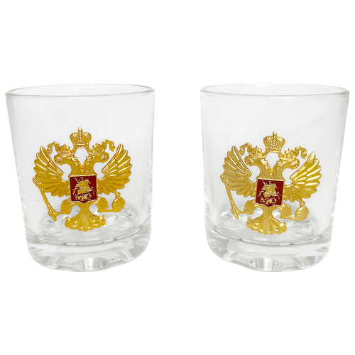 Набор стаканов 2 штуки. 250 мл. золотой Герб России