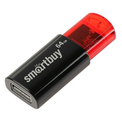 Флешка Smartbuy Click, 64 Гб, USB2.0, чт до 25 Мб/с, зап до 15 Мб/с, чёрная