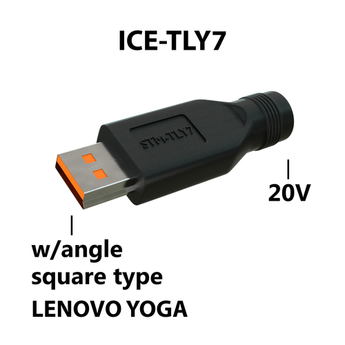 Коннектор адаптер переходник питания для ноутбуков, 3 pin 20V-square type with angle (USB 3.0 Type-A).