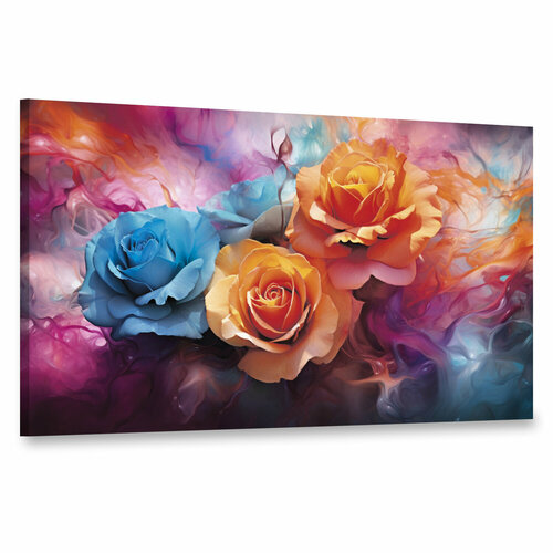 Интерьерная картина 100х60 "Розы в объятиях ветра"