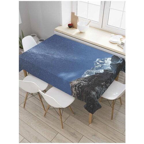 Скатерть прямоугольная JoyArty на кухонный стол "Горный космос" из оксфорда, 120x145 см