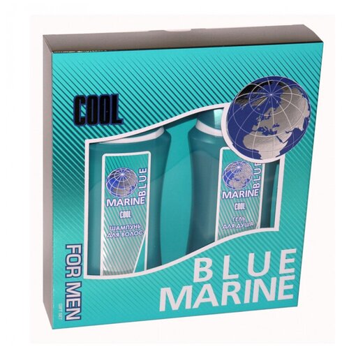 Набор подарочный косметический для мужчин Blue Marine Cool mini (шампунь 250 мл + гель д/душа 250 мл)