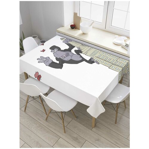 Скатерть прямоугольная JoyArty на кухонный стол "Кинг конг жив" из оксфорда, 120x145 см