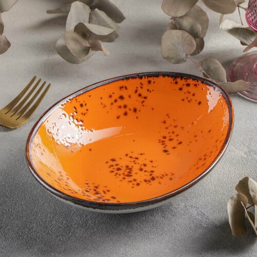 Салатник SKYPHOS «Созвездие» керамический тарелка глубокая цвет оранжевый