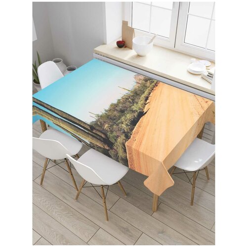 Скатерть прямоугольная JoyArty на кухонный стол "Дорога через пустыню" из оксфорда, 120x145 см