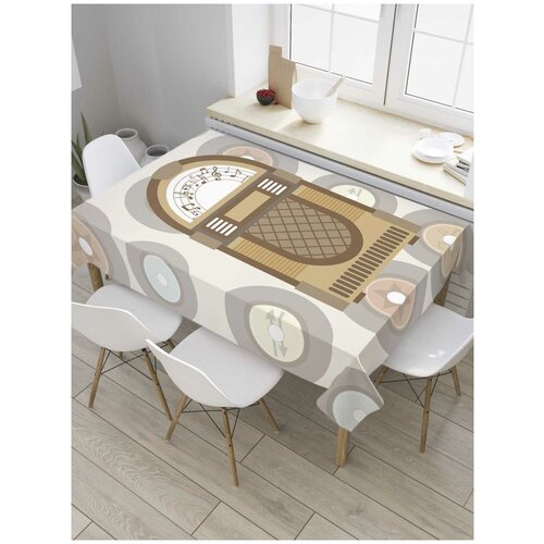 Скатерть прямоугольная JoyArty на кухонный стол "Музыка на выбор" из оксфорда, 180x145 см