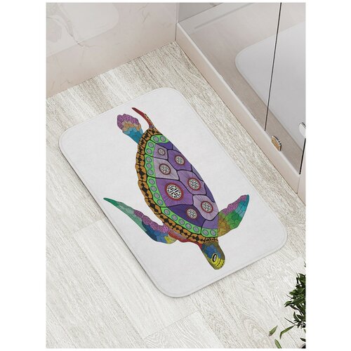 Коврик JoyArty противоскользящий "Разукрашенная черепаха" для ванной, сауны, бассейна, 77х52 см