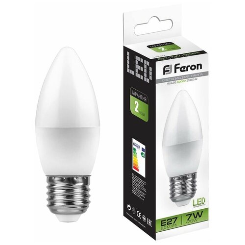 Лампа светодиодная Feron LB-97 25759, E27, C37, 7 Вт, 4000 К