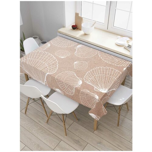 Скатерть прямоугольная JoyArty на кухонный стол "Ракушки мечты" из оксфорда, 180x145 см