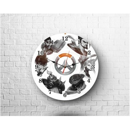 Часы настенные MIGOM круглой формы, диаметр 20 см, с принтом "Overwatch, Овервотч" - 29