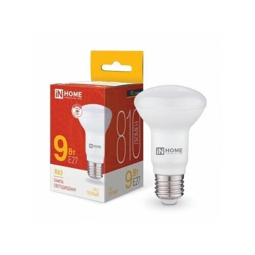 Лампа светодиодная LED-R63-VC 9Вт рефлектор 3000К тепл. бел. E27 810лм 230В IN HOME 4690612024301