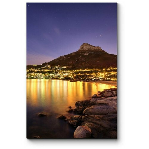 Модульная картина Горящие огни ночного Кейптауна 20x30