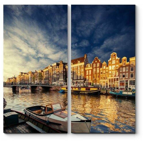 Модульная картина Потрясающая атмосфера Амстердама 40x40