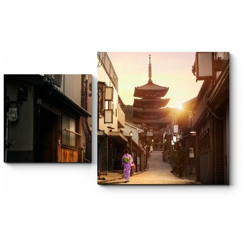 Модульная картина Прогулка по предрассветному Киото70x42