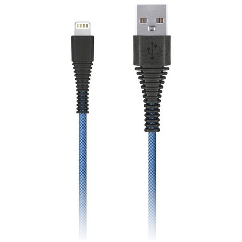 Дата-кабель Smartbuy USB - 8 pin, "карбон", экстрапрочный, 2.0 м, до 2А (iK-520n-2 blue), синий