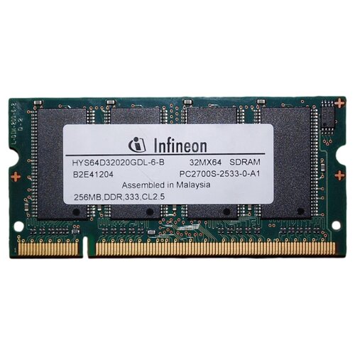 Оперативная память Infineon 256 МБ DDR 333 МГц SODIMM HYS64D32020GDL-6