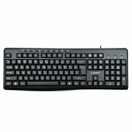 Клавиатура Gembird KB-8440M,{USB, черный, 113 клавиш, 9 кнопок управления мультимедиая, кабель 1,5м}