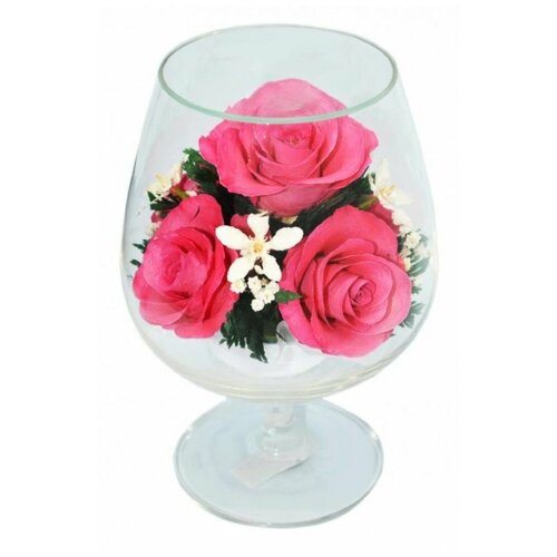 Natural Flowers Розы в стекле GSRp (12,5 см)