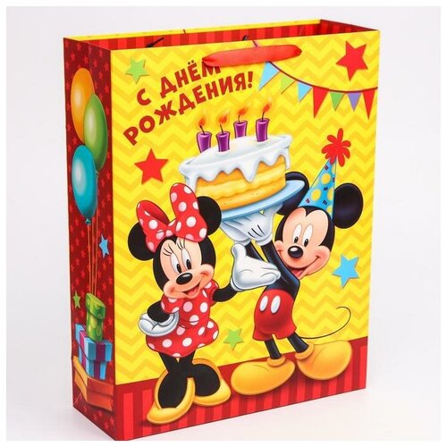 Disney Пакет подарочный "С Днем рождения!" 31х40х11 см, Микки Маус
