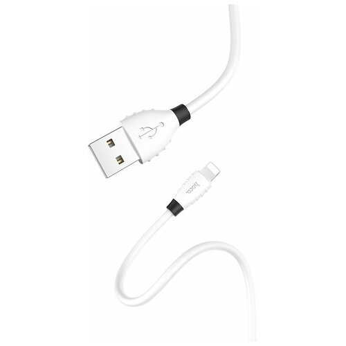 Кабель USB - Apple 8 pin HOCO X27 Excellent, 1.2м, круглый, 2.4A, силикон, цвет белый