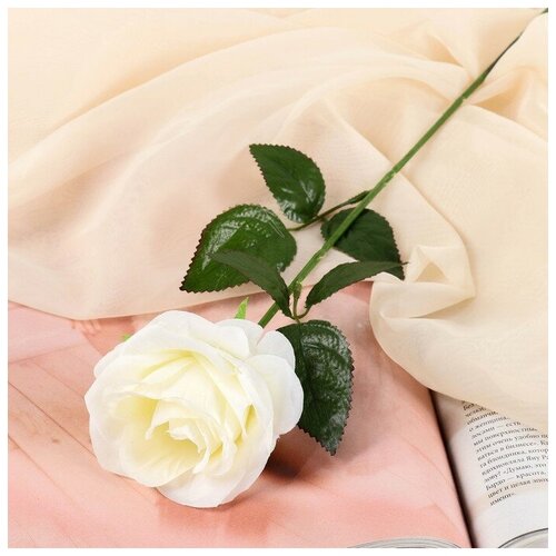 Цветы искусственные "Роза Глория" 9х60 см, белый 2566039