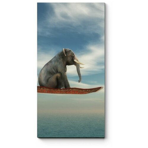 Модульная картина Слоны тоже любят летать 50x100