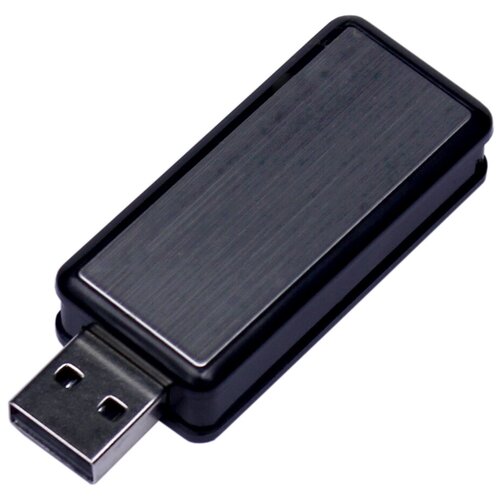 Прямоугольная выдвижная пластиковая флешка для нанесения логотипа (128 Гб / GB USB 3.0 Черный/Black 034)