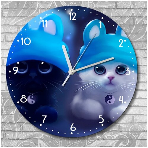 Настенные часы УФ животные кот милота - 3012