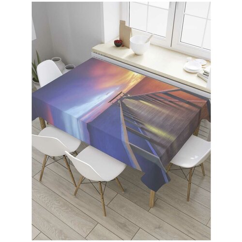 Скатерть прямоугольная JoyArty на кухонный стол "Мост времени" из оксфорда, 120x145 см