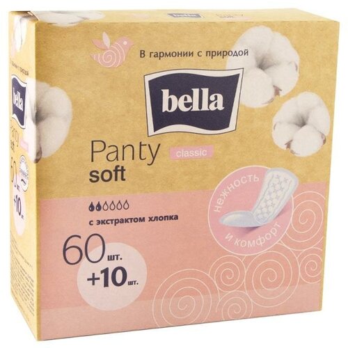 Ежедневные прокладки "Panty Soft", Bella, 60+10 шт, в ассортименте