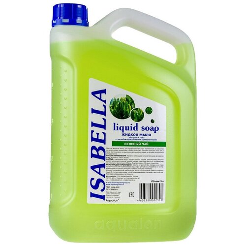 Мыло жидкое антибактериальное "Изабелла. Зеленый чай", 5 литров