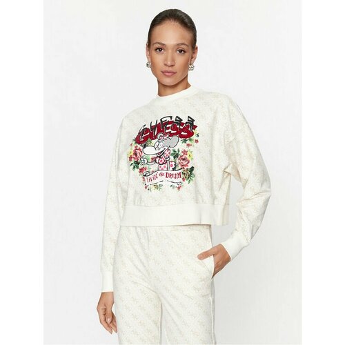 Свитшот GUESS, размер XS [INT], экрю