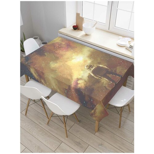 Скатерть прямоугольная JoyArty на кухонный стол "Взгляд на космос" из оксфорда, 120x145 см