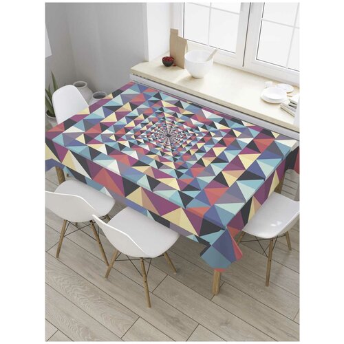 Скатерть прямоугольная JoyArty на кухонный стол "Тоннель с треугольниками" из оксфорда, 120x145 см