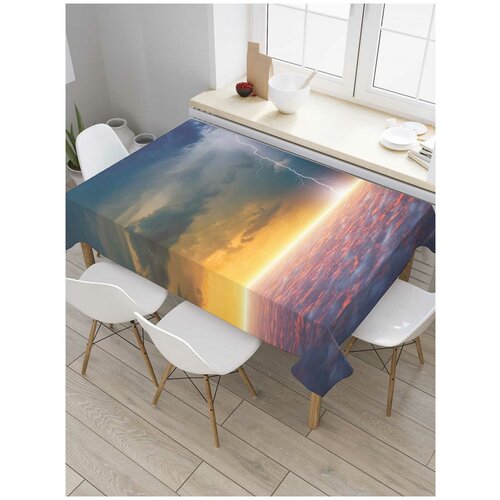 Скатерть прямоугольная JoyArty на кухонный стол "Молния касается горизонта" из оксфорда, 120x145 см