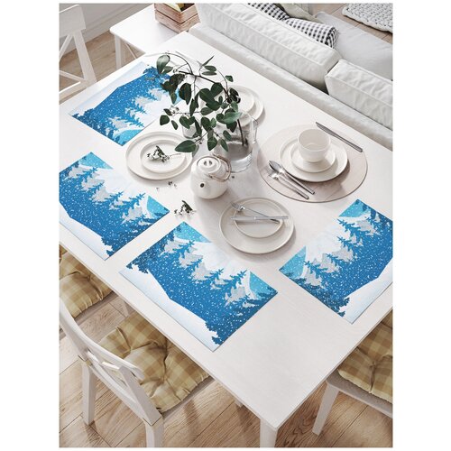 Комплект салфеток JoyArty "Гора в снегу" для сервировки стола (32х46 см, 4 шт.)
