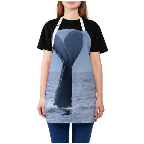 Фартук женский JoyArty для готовки "Хвост кита над водой", универсальный размер