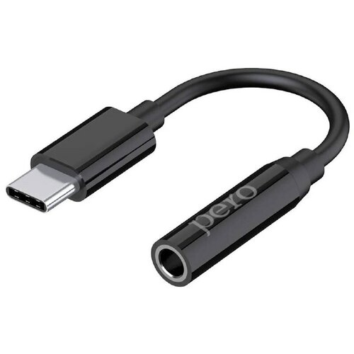 Адаптер-переходник Pero USB Type-C - Mini Jack 3.5 мм, черного цвета