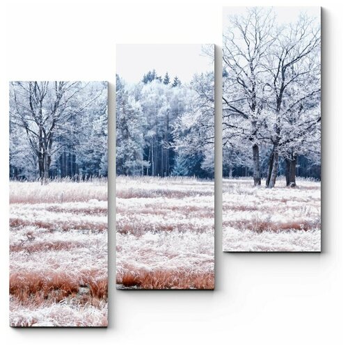 Модульная картина Зимний снежный лес120x128