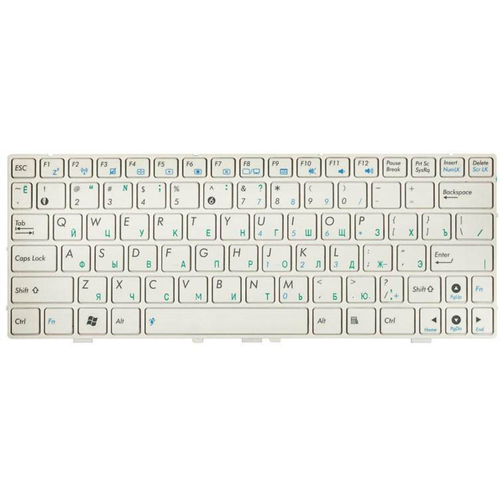 Клавиатура для нетбука Asus EEE PC 904H, русская, белая с белой рамкой