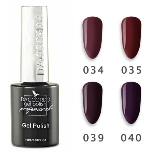 DACCORDO Gel Polish/Гель-лак/Набор 4 шт