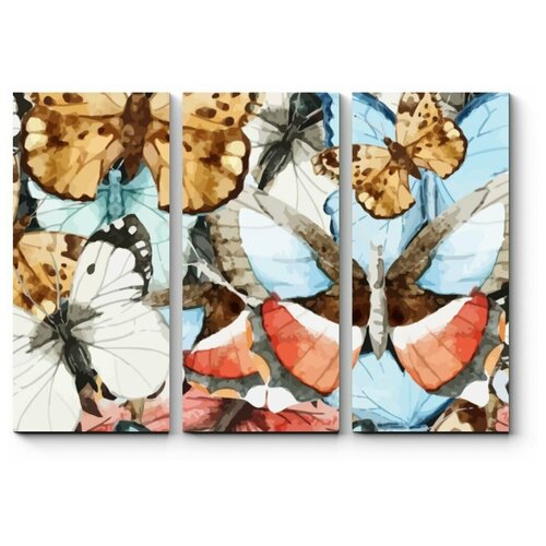 Модульная картина Удивительные и яркие бабочки 60x43