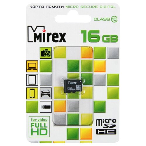 Mirex Карта памяти Mirex microSD, 16 Гб, SDHC, класс 10