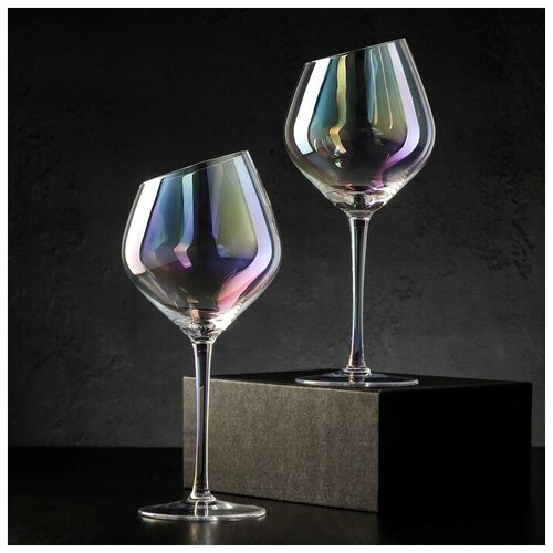 Magistro Набор бокалов для вина Magistro «Иллюзия», 550 мл, 10×24 см, 2 шт, цвет перламутровый